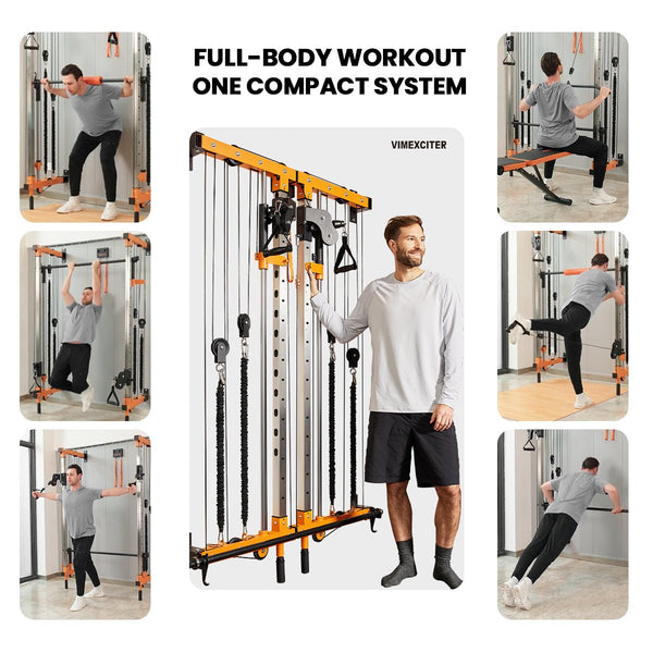VIMEXCITER All-In-One Foldable VRT Home Gym Smith Machine