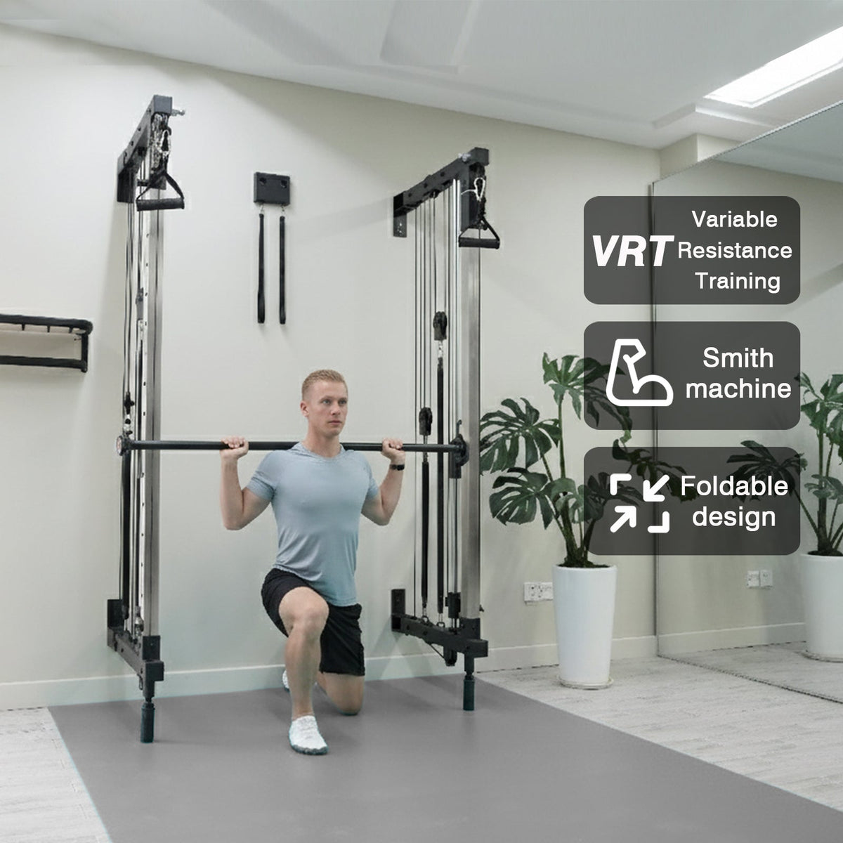 VIMEXCITER All-In-One Foldable VRT Home Gym Smith Machine